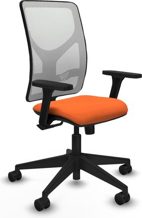 Piqueras y Crespo B&uuml;rostuhl Home Office mit 3D-Armlehnen, h&ouml;henverstellbare Lendenwirbelst&uuml;tze, ausgestattet mit 3 Positionen und Schneideschaum, Wei&szlig;/Orange