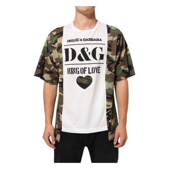 Dolce & Gabbana Logo Camouflage Rundhals-T-Shirt - - Tops - Herren - Mehrfarbig - L