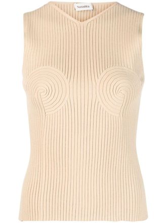Nanushka haut à design bustier - Marron