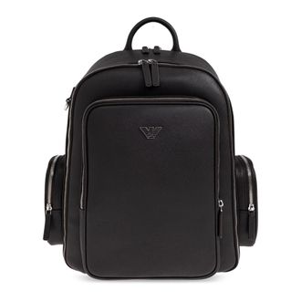 Emporio Armani Homme, Sacs, Brun, Taille: ONE Size ASV Regenerated Saffiano Backpack