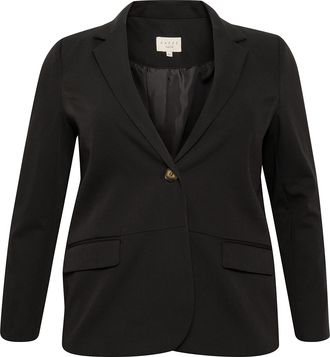 Cream Damen Kaffe Curve Womens Plus Size Blazer Classic Long Sleeves Jacke, Black Deep, 48