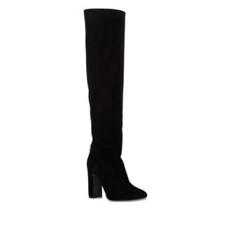 Dolce & Gabbana Femme, Chaussures, Noir, Taille: 40 EU Bottes Noires en Daim avec Détail de Chaîne