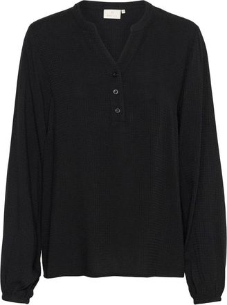 Kaffe Femme, Blouses et Chemises, Noir, Taille: 46 FR Chemisier Noir Profond avec Col en V