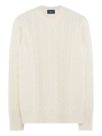 Drumohr pull en maille torsad&eacute;e - Blanc