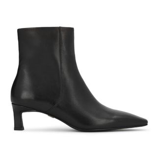 Kazar Kazar Schwarze Lederstiefeletten mit Rei&szlig;verschluss an niedrigem Absatz - - Shoes - Damen - Schwarzk - 37 EU