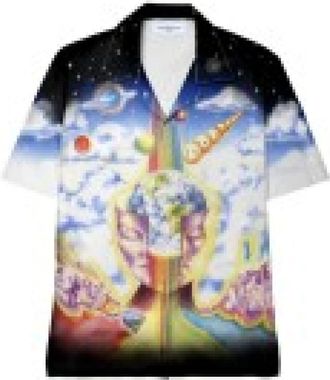 Casablanca Homme, Chemises, Multicolore, Taille: M Chemise en soie avec imprim&eacute; graphique