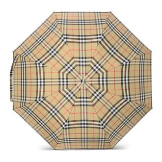 Burberry Parapluie pliant &agrave; carreaux - Femme - Accessoires - Beige - Taille: ONE Size