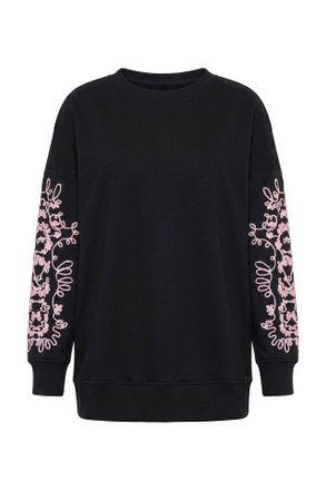 STUDIO UNTOLD Sweatshirt Sweatshirt Oversize Shape Langarm-Stickerei