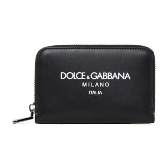 Dolce & Gabbana Homme, Accessoires, Noir, Taille: ONE Size Portefeuille Noir avec Logo