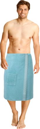 Betz Herren Saunakilt Frottee 100% Baumwolle Klettverschluss Farben: grün, beige, Creme, grau Farbe grün