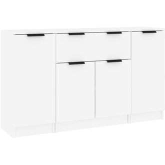 vidaXL Buffets 3 pcs Blanc Bois ding&eacute;nierie vidaXL