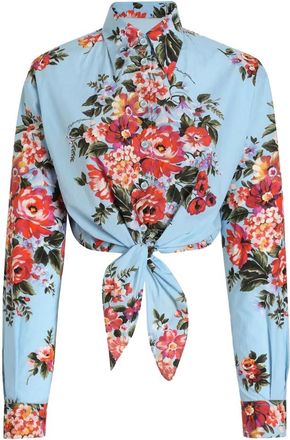 Dolce & Gabbana Femme, Blouses et Chemises, Multicolore, Taille: 38 FR Chemise en coton &agrave; imprim&eacute; bouquet de fleurs
