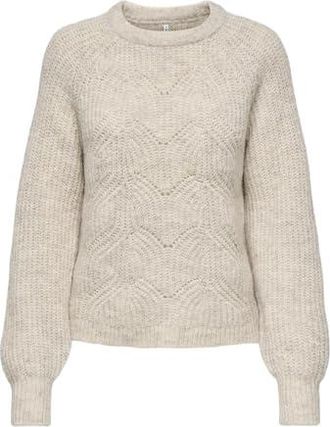 Only Onlgila Life Ls Structure O-Neck BF KNT, Gris Whitecap, M Femme