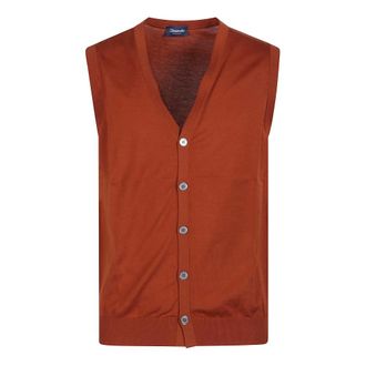 Drumohr Homme, Vestes, Rouge, Taille: L Gilet Élégant