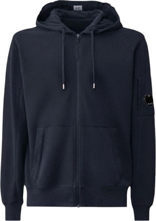 C.P. Company C.p. Company, Homme, Sweatshirts et sweats &agrave; capuche, Bleu, Taille: XL Light Fleece Zip Sweat &agrave; capuche