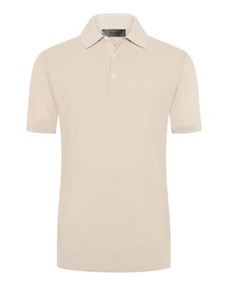 Ferrante Unifarbenes Poloshirt aus Baumwolle in Reiskornstruktur in