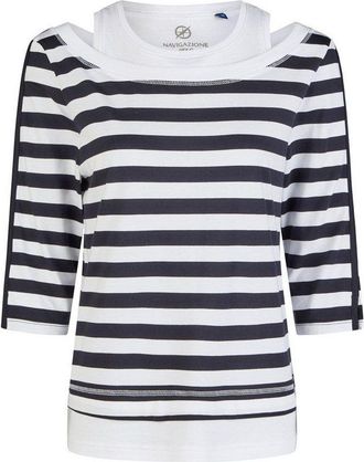 Navigazione Rundhalsshirt mit 2-in-1 Optik