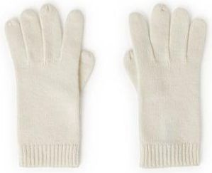 Au Printemps Paris Gerippte Kaschmirhandschuhe - Beige