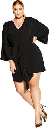 City Chic Damen Plus Size Whirlpool Kleid, Schwarz, 40
