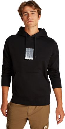 Calvin Klein Herren Hoodie Brush Stroke Graphic aus Baumwolle, Schwarz (Ck Black), XS