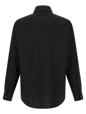 Versace Jacquard Silk Blend Shirt - Black