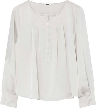 Gustav Femme, Blouses et Chemises, Blanc, Taille: 40 FR Top lange mouw 60649 Lisette