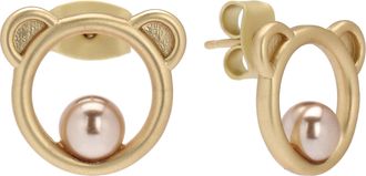 Thun Teddy-Ohrringe mit Perle - Metall - Kollektion Gewidmet - 1,5 x 1,35 cm