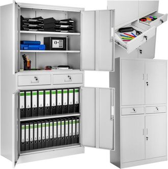 TecTake Armoire de classement en m&eacute;tal Verrouillable