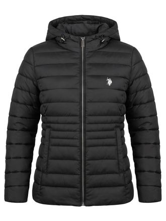 U.S.Polo Association Damen Steppjacke - leicht, mit Kapuze & Logo