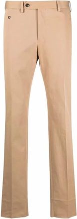 Ferragamo Homme, Pantalons, Beige, Taille: 2XL Pantalon Droit en Gabardine de Coton