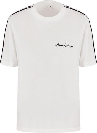 A|X Armani Exchange T-Shirt mit Logo-Stickerei - Wei&szlig;