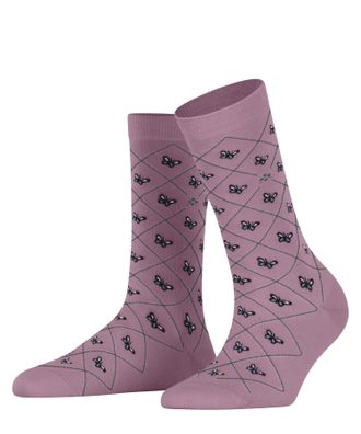 Burlington Damen Socken Butterflies W So Baumwolle gemustert 1 Paar, Rosa Powder Pink 8493, 36-41