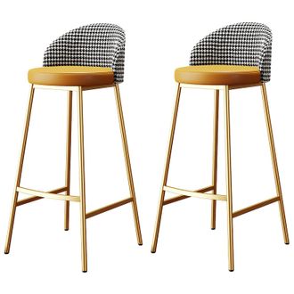 Generic 26/30 Zoll Barhocker, Barst&uuml;hle mit gebogener R&uuml;ckenlehne und Fu&szlig;st&uuml;tze, Tresenhocker mit PU-Lederbezug, hohe St&uuml;hle f&uuml;r K&uuml;cheninseln und Fr&uuml;hst&uuml;cksbe