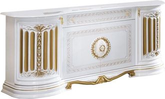 Les Tendances Buffet 4 portes 1 tiroir bois laqu&eacute; vernis laqu&eacute; brillant et dor&eacute; Lesly 168cm