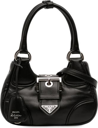 Prada Hobo Bags - Nappa Soft Padded Re Edition 2002 Moon Satchel - Gr. unisize - in Schwarz - f&uuml;r Damen