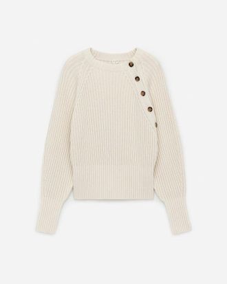 Arket Pullover Aus Baumwolle Und Wolle -Wei&szlig;