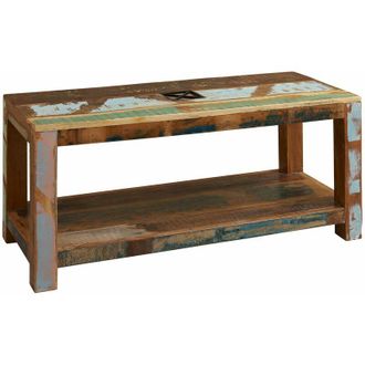 Massivmoebel24 Couchtisch Altholz 110x45x50 mehrfarbig lackiert nature of spirit 107