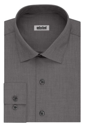 Kenneth Cole Herren Regular Fit Solid Klassisches Hemd, Grau (Graphite//Natures Delight), 43 cm-44 cm Hals 91 cm-94 cm Ärmel