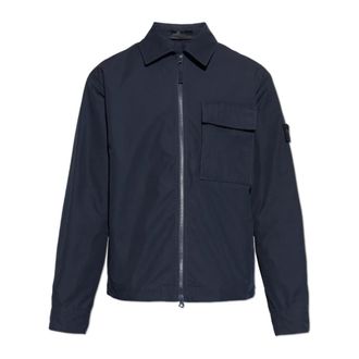Stone Island Baumwolljacke mit Logopatch - - Jackets - Herren - Blau - M