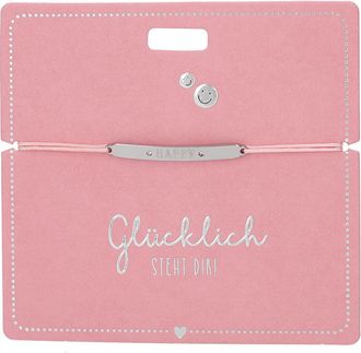 Depesche 14018.5 Armband mit Botschaft, Edelstahlplättchen, mit farbigem Band, variabel in der Länge, ideal als Geschenk für Freunde und Familie