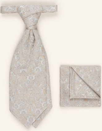 Wilvorst Wilvorst Set: Krawatte Und Einstecktuch beige