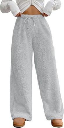 Generic Pantalon de surv&ecirc;tement pour femme - Jambe droite - Avec poches - Pantalon de jogging d&eacute;contract&eacute; - Pantalon de sport - Taille &eacute;lastique - Cordon de s