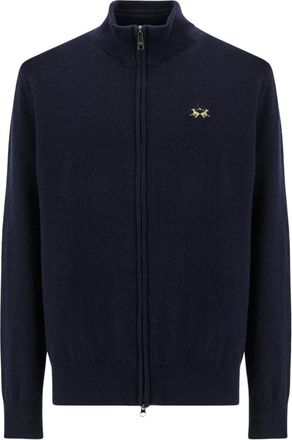 La Martina Pullover mit durchgehendem Rei&szlig;verschluss - - Knitwear - Herren - Blau - XL