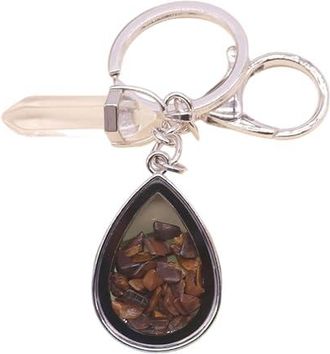 Generic Rdxanc Porte-cl&eacute;s avec photo en forme de coeur en pierre naturelle et cristaux multicolores pour une expression individuelle et un cadeau danniversair