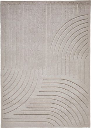 Novel Hochflorteppich Siena, Taupe, Kunststoff, geometrisch, rechteckig, 160x230 cm, Bsci, Oeko-Tex Standard 100, für Fußbodenheizung geeignet
