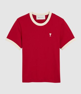 Ami T-Shirt Off White Ami De Coeur Rouge Rubis Ivoire