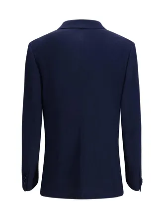 Brioni Mens Jersey Blazer Sapphire Silk; Cotton Blazers E Vests &