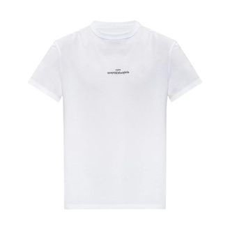Maison Margiela Logo T-Shirt - - Tops - Herren - Wei&szlig; - XS