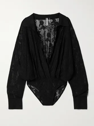 Norma Kamali Super Body Aus Spitze Und Stretch-jersey - Schwarz