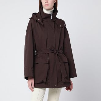 Herno Kurzer Laminar Parka in Kaffeefarbe